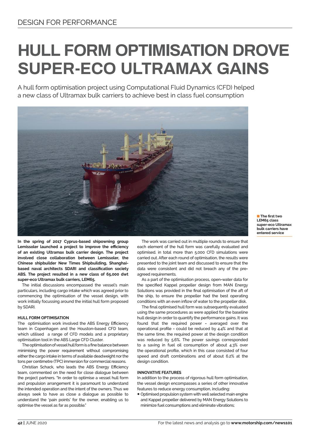 Hull Form Optimization Drove Super-Eco Ultramax Gains by American ...