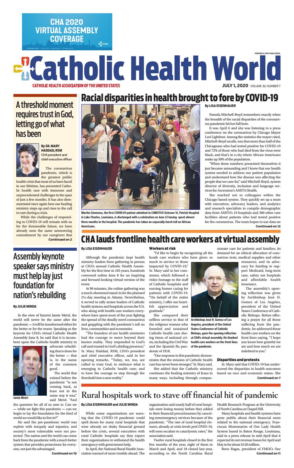 Catholic Health World - July 1, 2020 by Catholic Health Association - Issuu