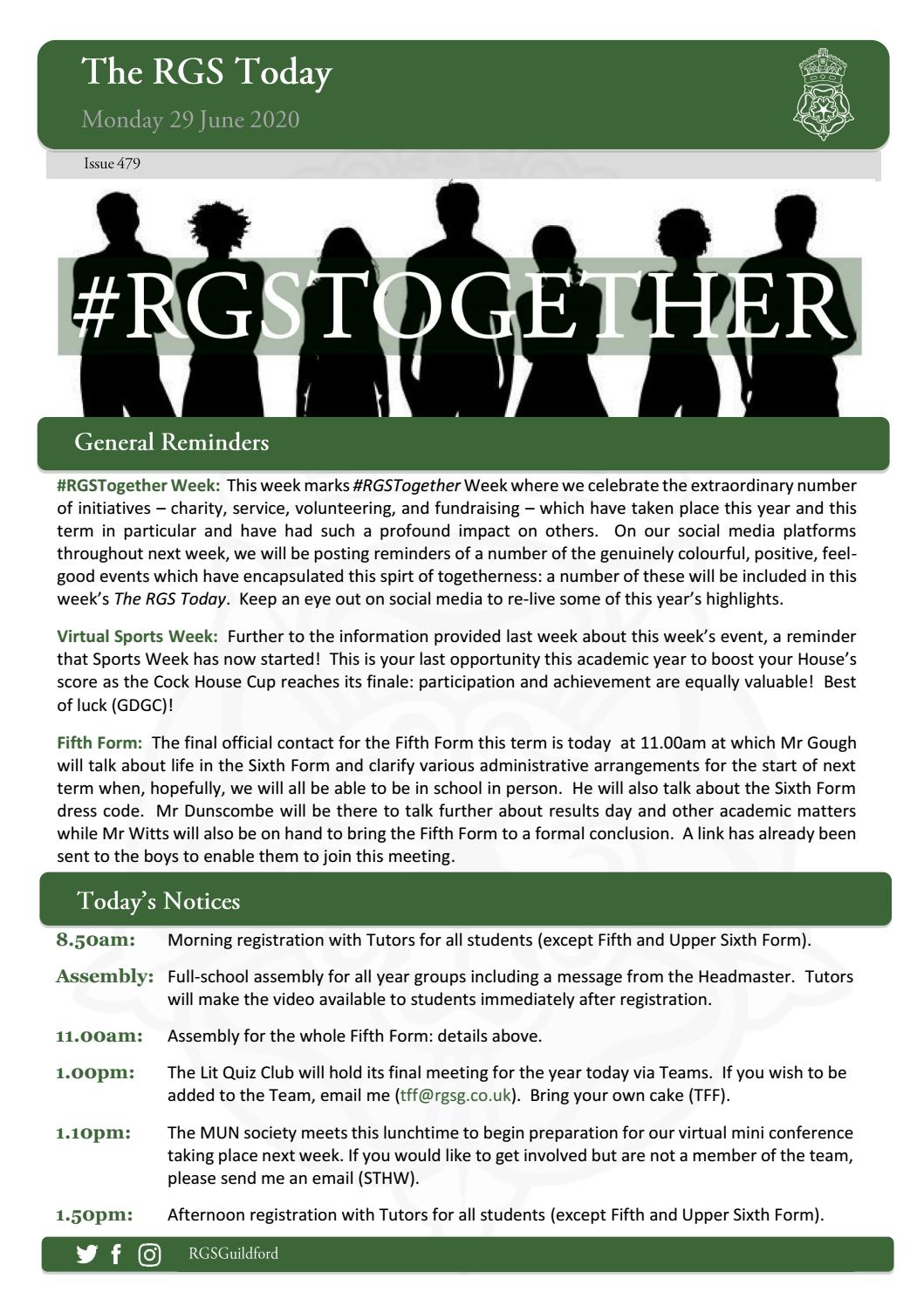 The RGS Today 29.06.20 by RGS Guildford - Issuu