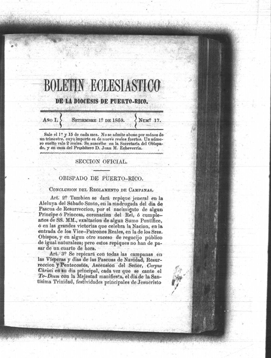 Boletín Eclesiástico de la Diócesis de Puerto Rico (1859) by La ...