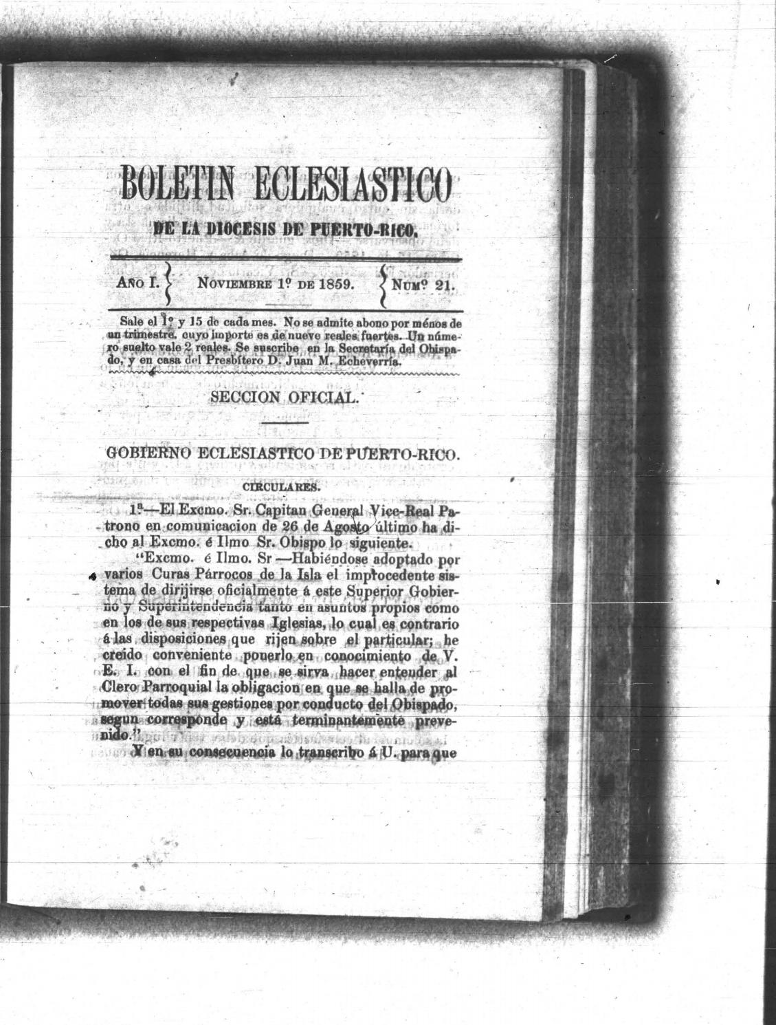 Boletín Eclesiástico de la Diócesis de Puerto Rico (1859) by La ...