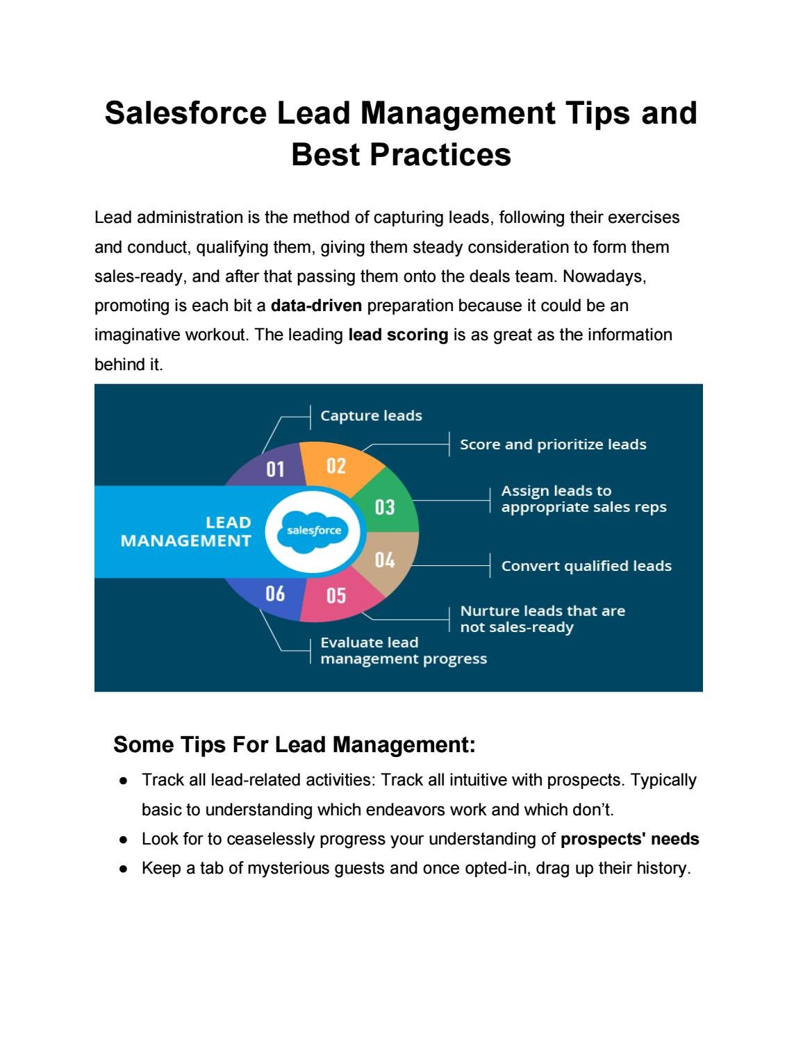 Salesforce Lead Management Tips and Best Practices by ...