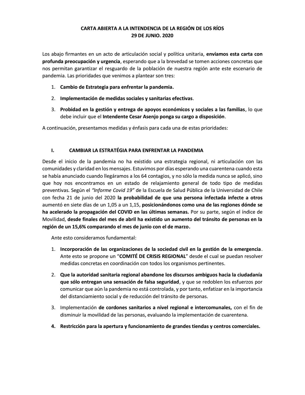 CARTA OPOSICIÓN by Rio enLinea - Issuu