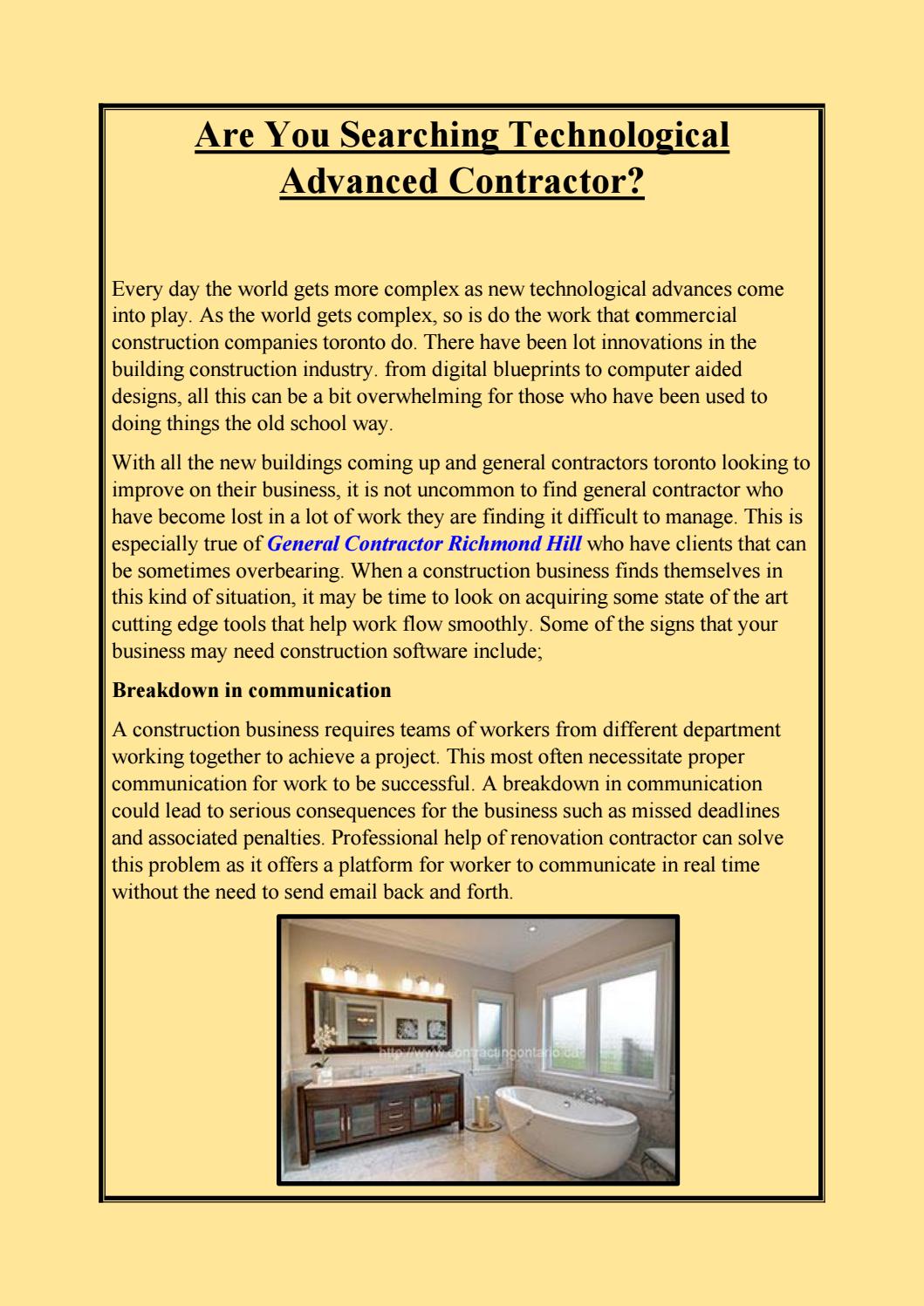 Are You Searching Technological Advanced Contractor? by Contracting ...