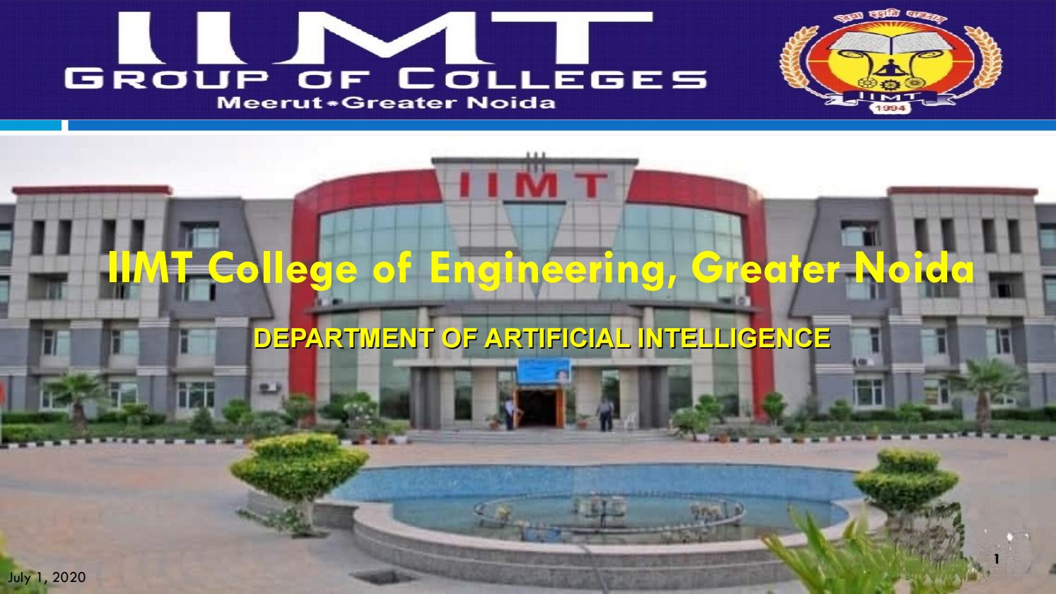 Artificial Intelligence Online Course-IIMTGroup of College by IIMT ...