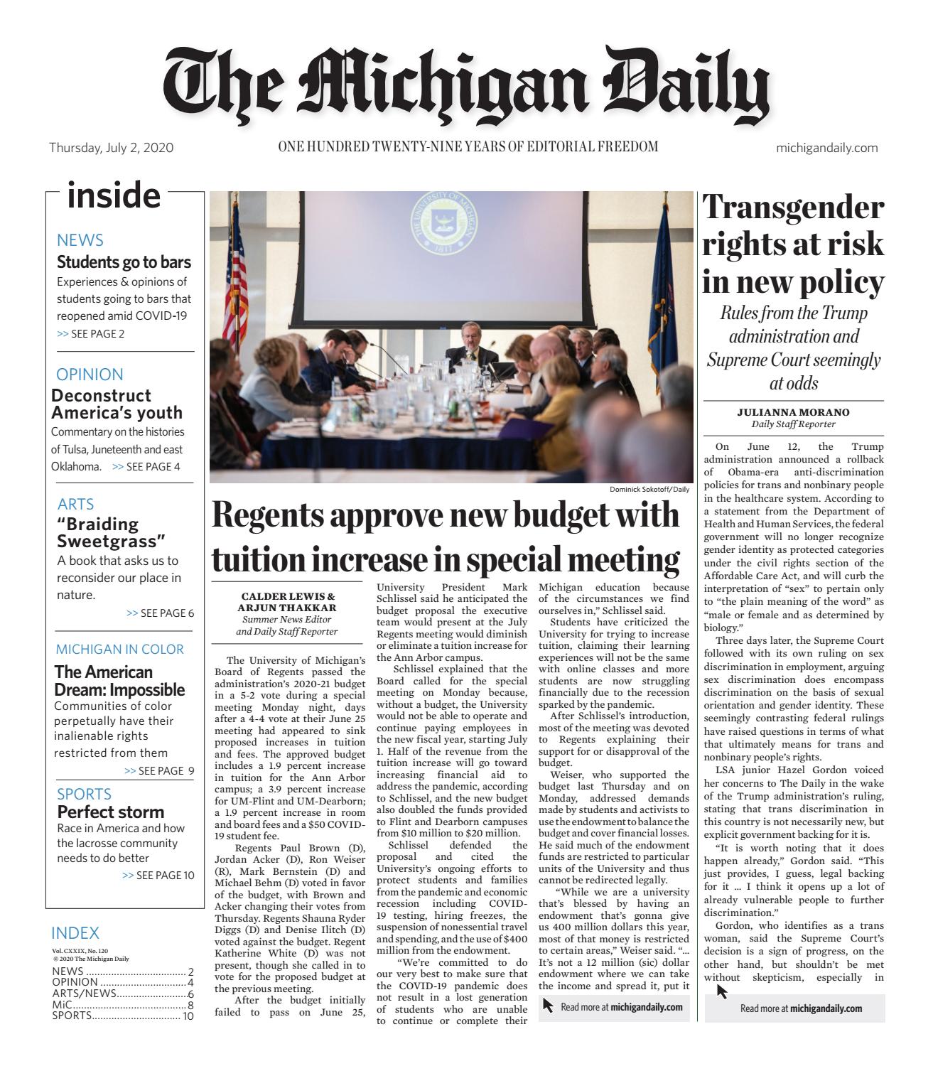 2020-07-02 by The Michigan Daily - Issuu