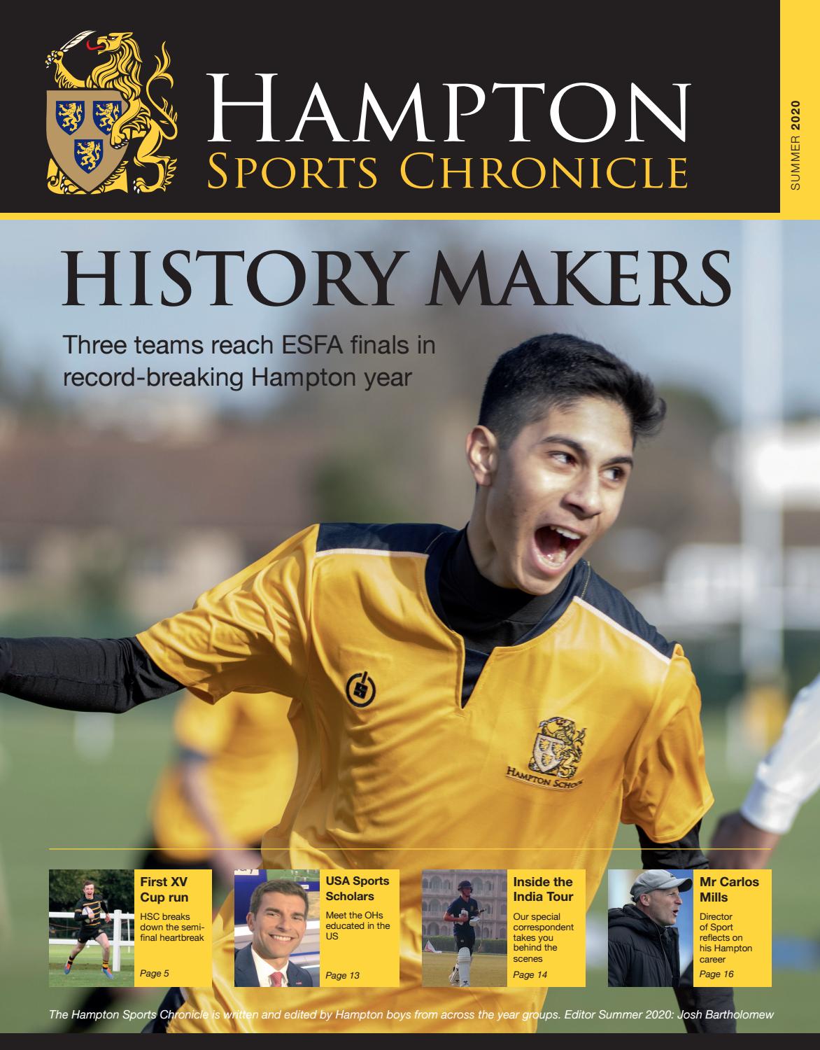 Hampton Sports Chronicle 2020 by HamptonSchool - Issuu