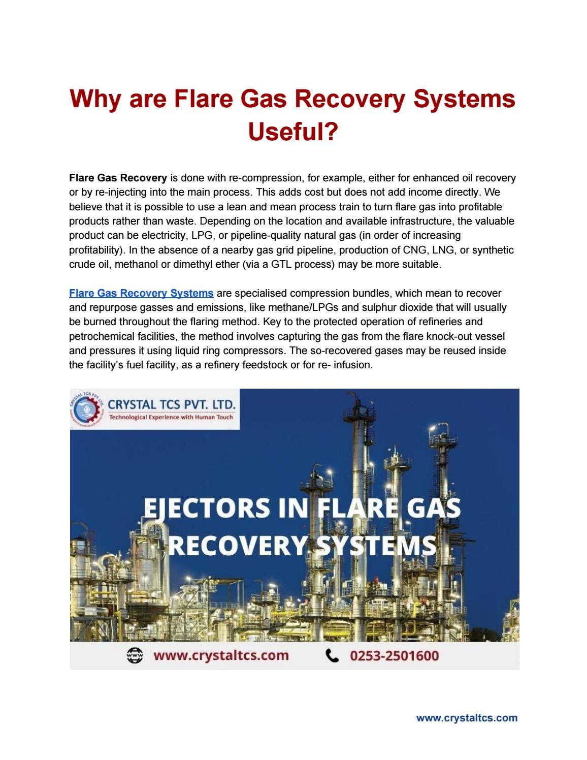 Why are Flare Gas Recovery Systems Useful? by crystaltcs - Issuu