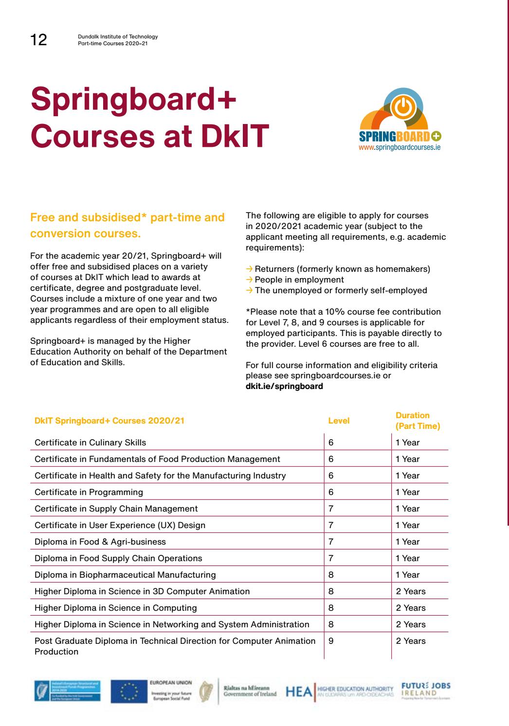 DkIT Part-time Prospectus 2020-2021 by Dundalk Institute of Technology ...