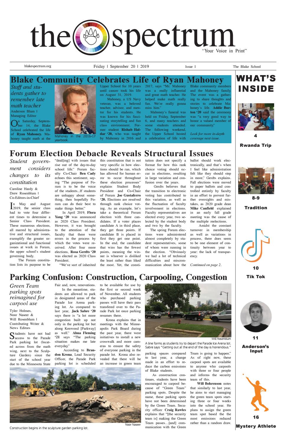 The Spectrum Newspaper September 2019 by Spectrum Newspaper - Issuu