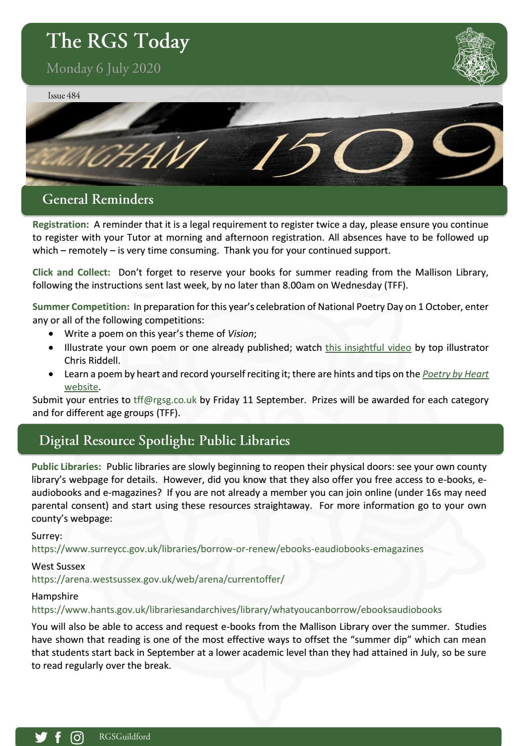 The RGS Today 06.07.20 by RGS Guildford - Issuu