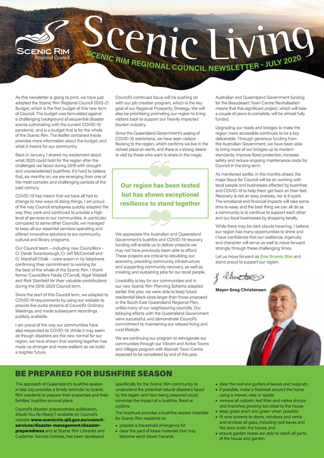 Scenic LIving | Scenic Rim Regional Council Newsletter | JULY 2020 by ...