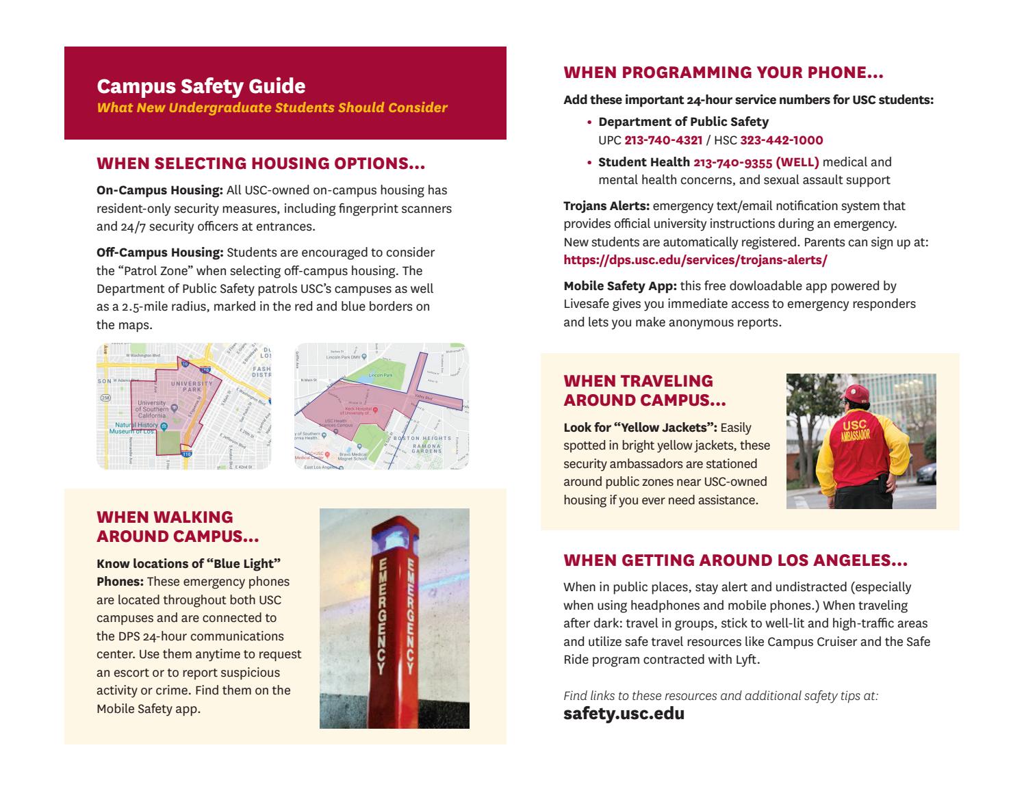 Campus Safety Guide for New USC Students by University of Southern ...