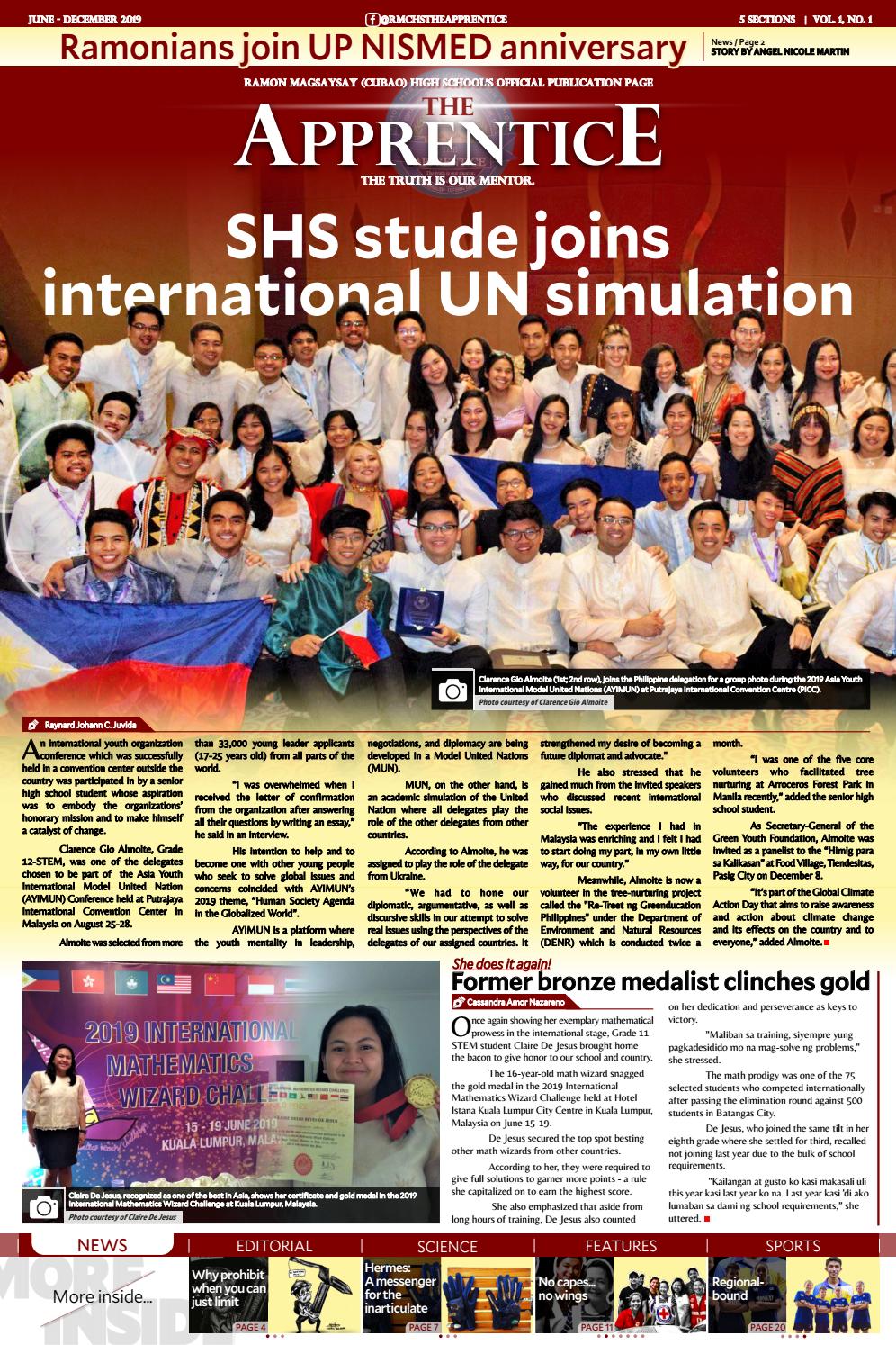 A.Y. 2019-2020 RMCHS School Paper Issue by TheApprenticeRMCHS - Issuu