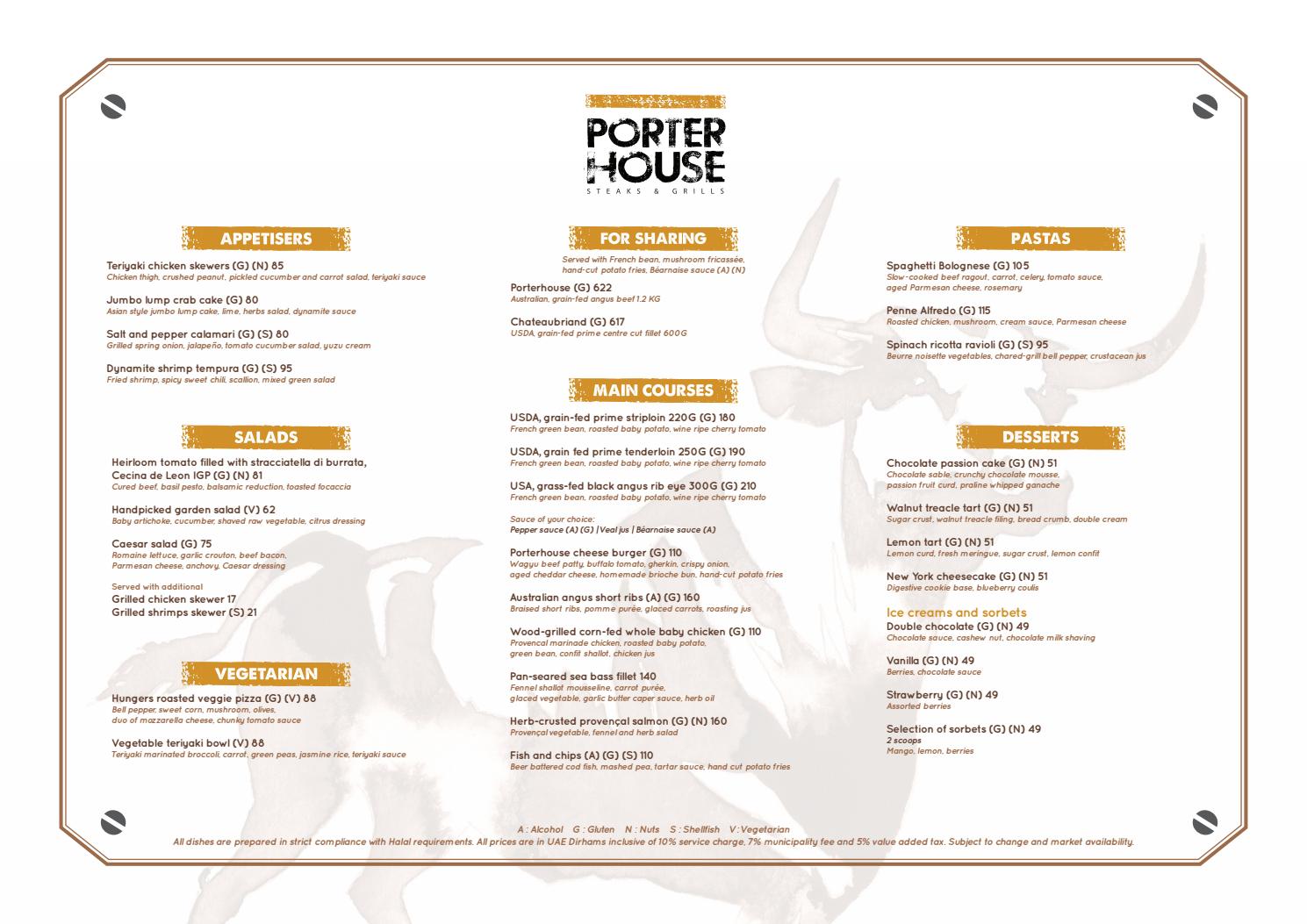 Porterhouse Menu July by Fastbooking - Issuu