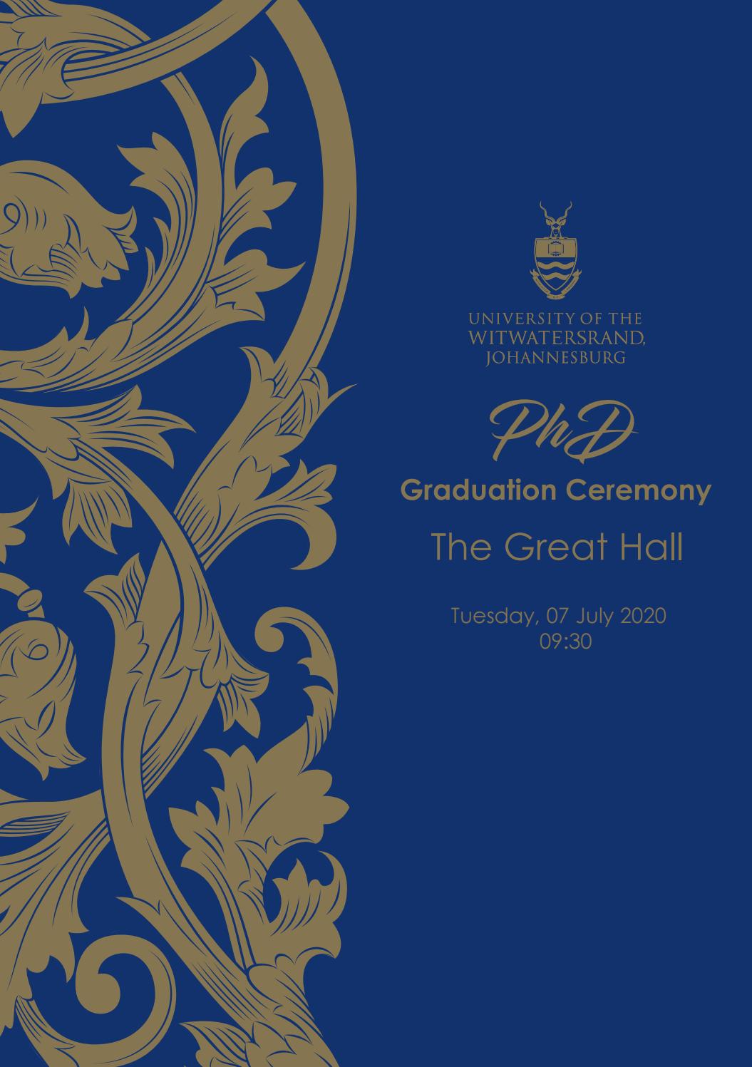 Wits PhD Graduation Ceremony (7 July 2020 at 09:30) by witsmarketing ...