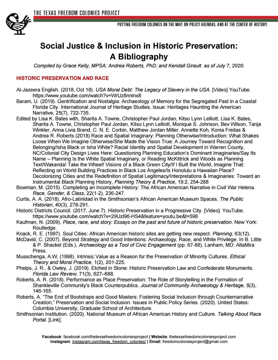 Social Justice & Inclusion in Historic Preservation: A Bibliography by ...