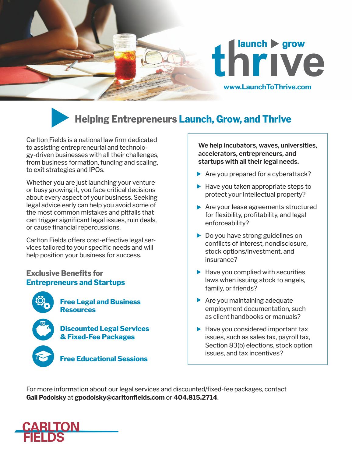 IP-Technology: Launch to Thrive Flyer by Carlton Fields - Issuu