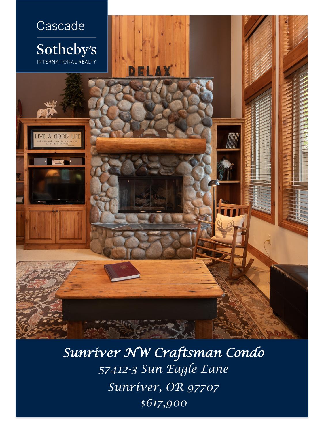 57412-3 Sun Eagle Lane, Sunriver OR ~ $617,900 ~ NW Craftsman Condo by ...