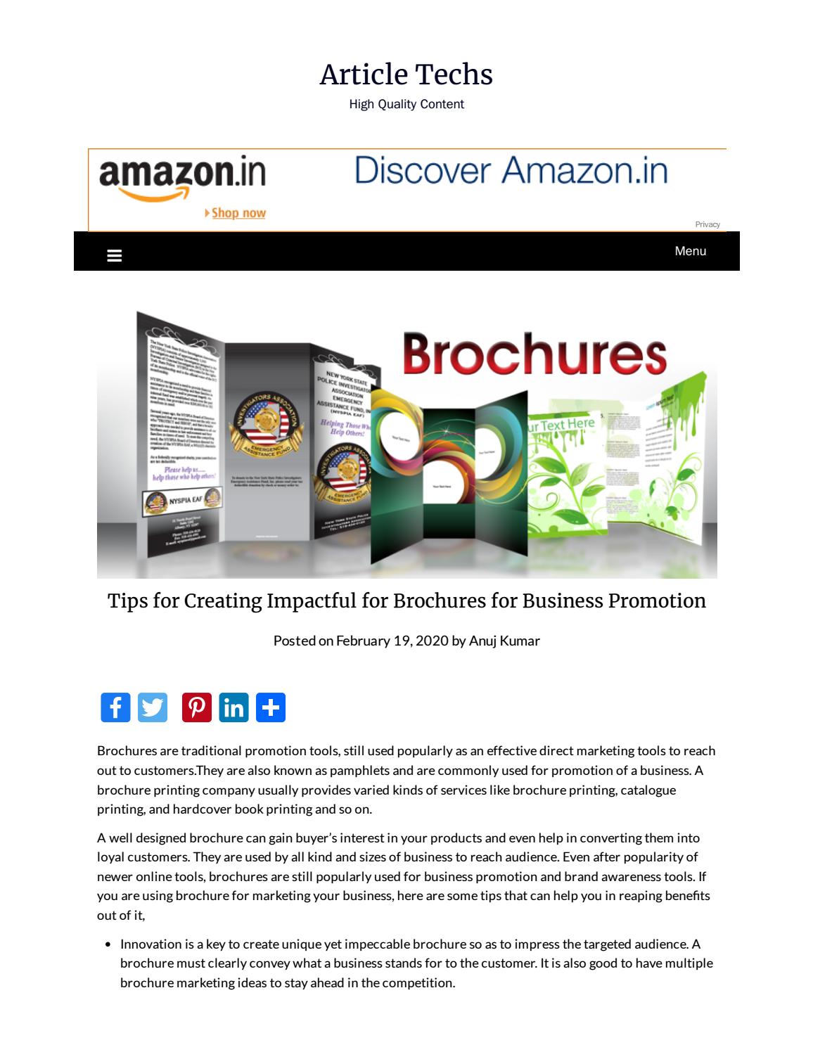 Tips for Creating Impactful for Brochures for Business Promotion by CBP ...