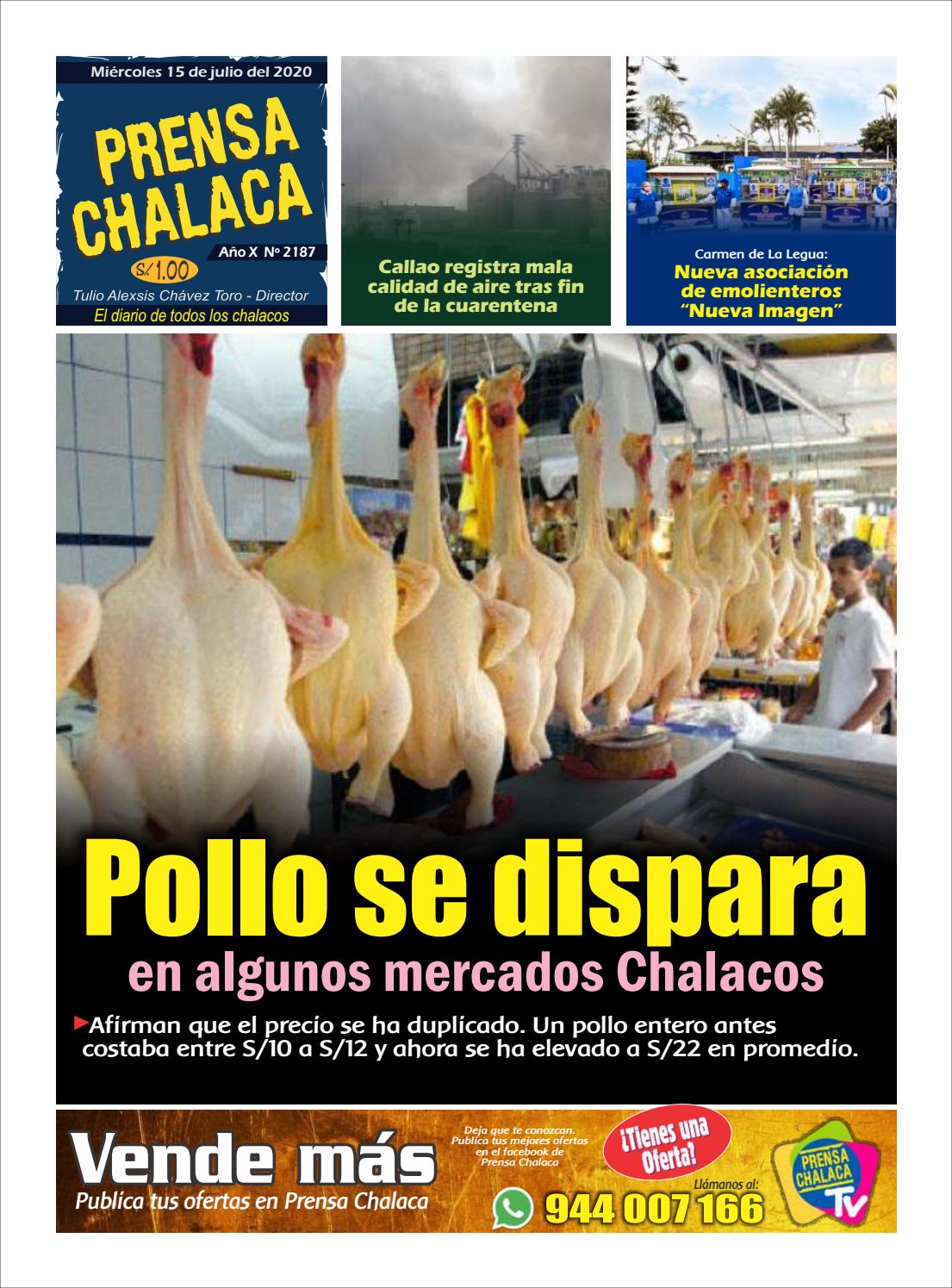 PRENSA CHALACA N° 2187. POLLO SE DISPARA en algunos mercados Chalacos ...