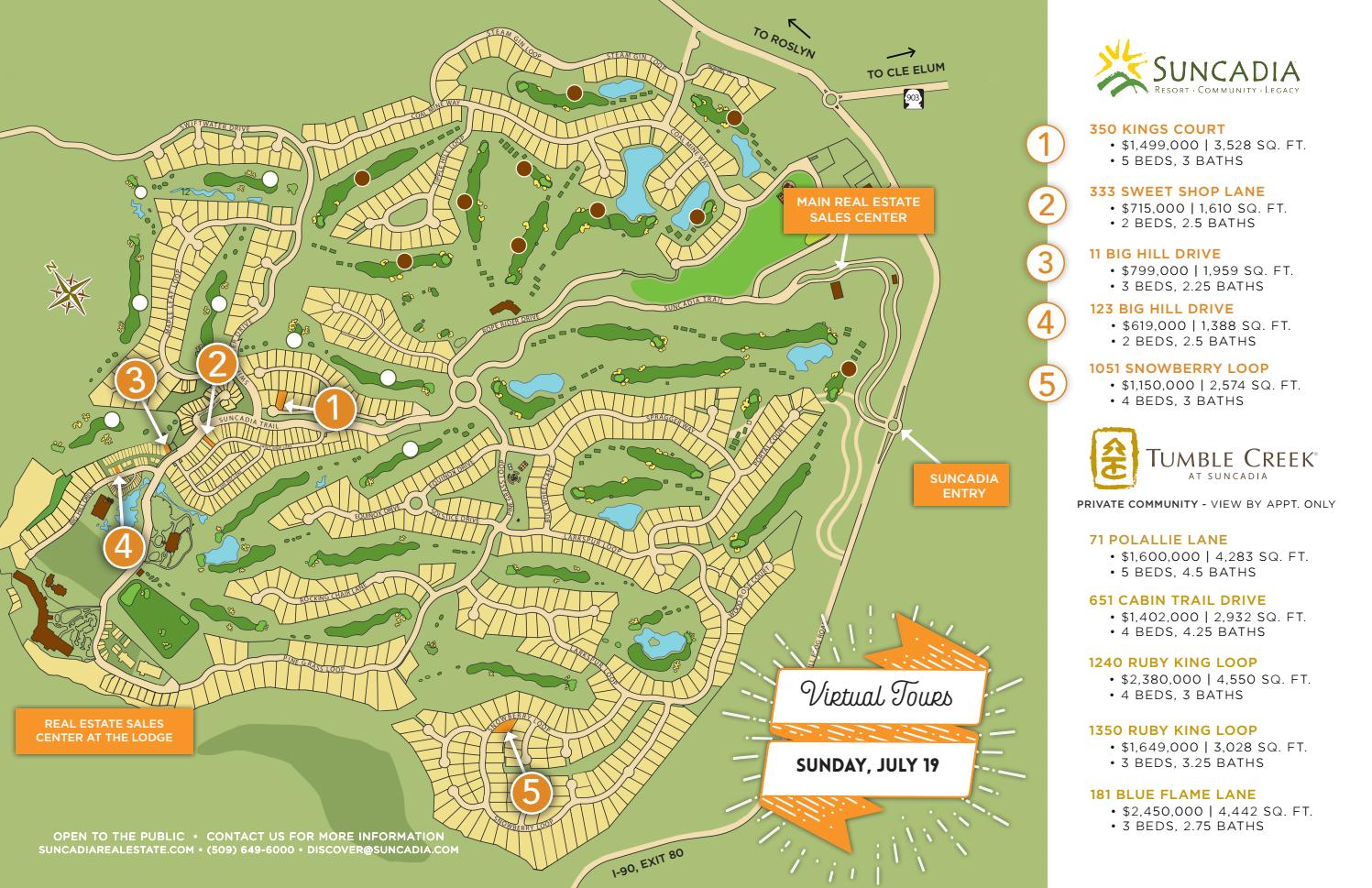 July 2020 Virtual Home Tour map by Suncadia Resort - Issuu