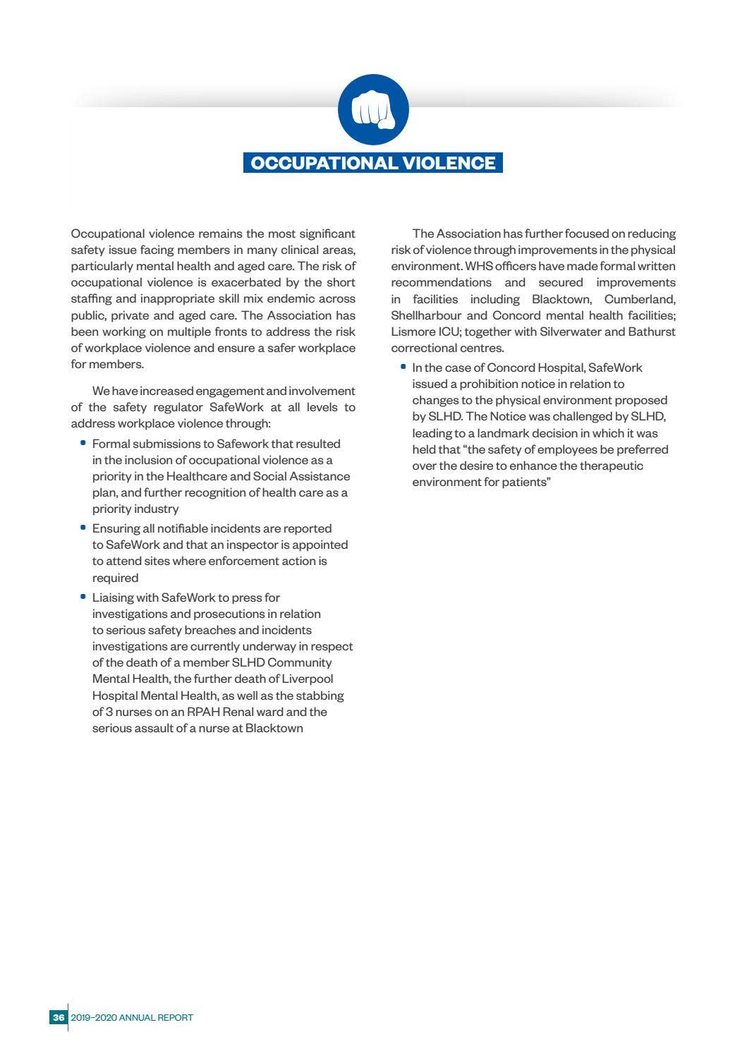 NSWNMA Annual Report 2020 by NSW Nurses and Midwives' Association - Issuu
