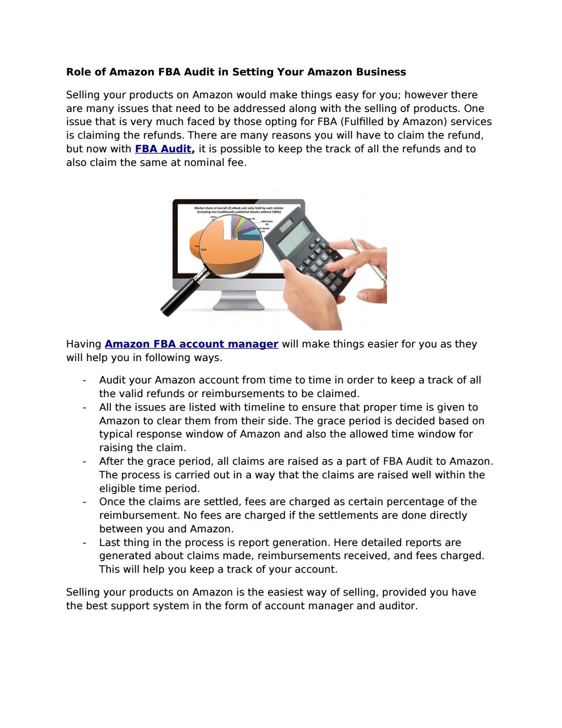 Role of Amazon FBA Audit in Setting Your Amazon Business by eStore Factory - Amazon Consulting ...
