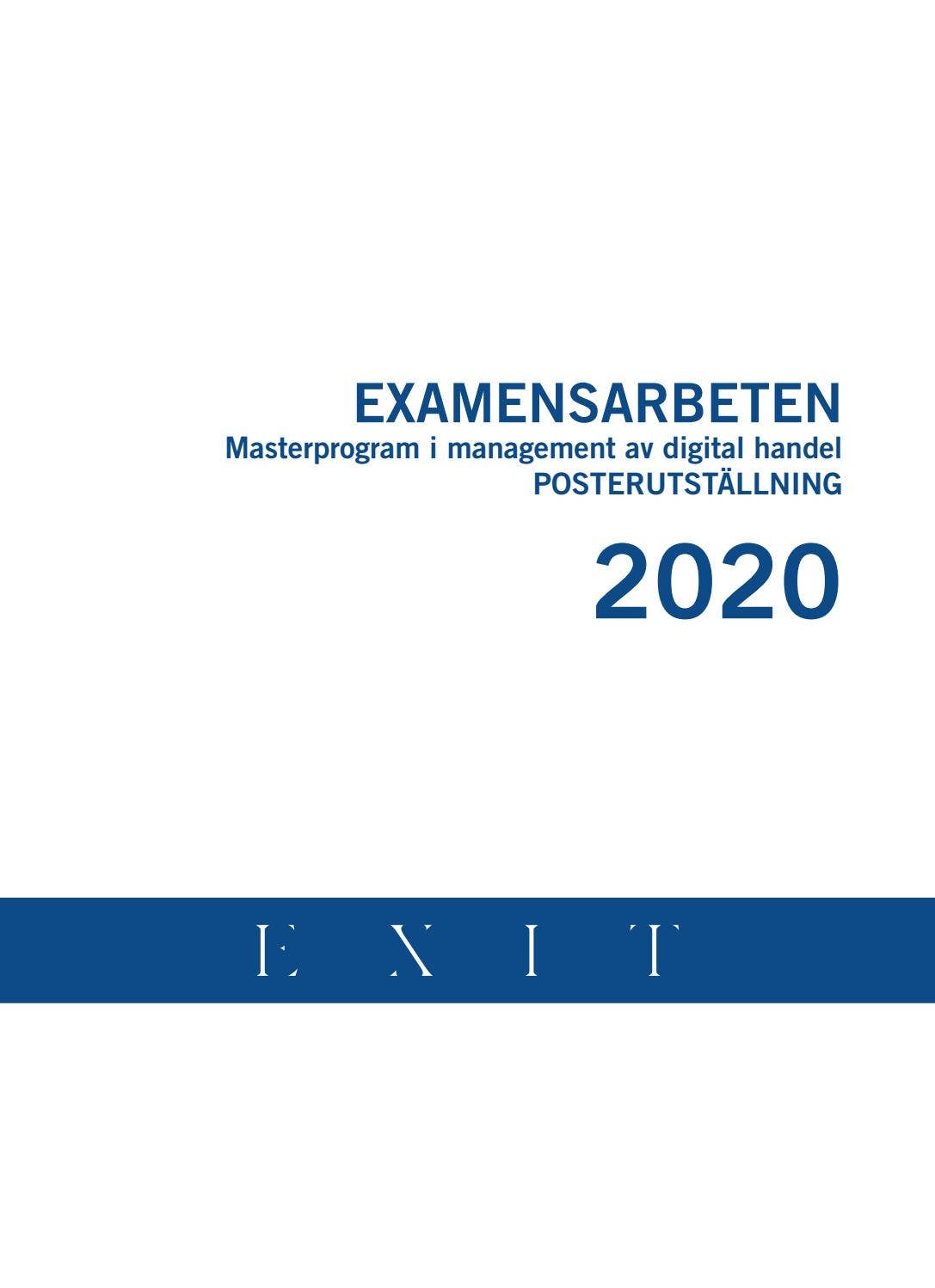 Masterprogram i management av digital handel 2020 by exit-examensarbeten - Issuu
