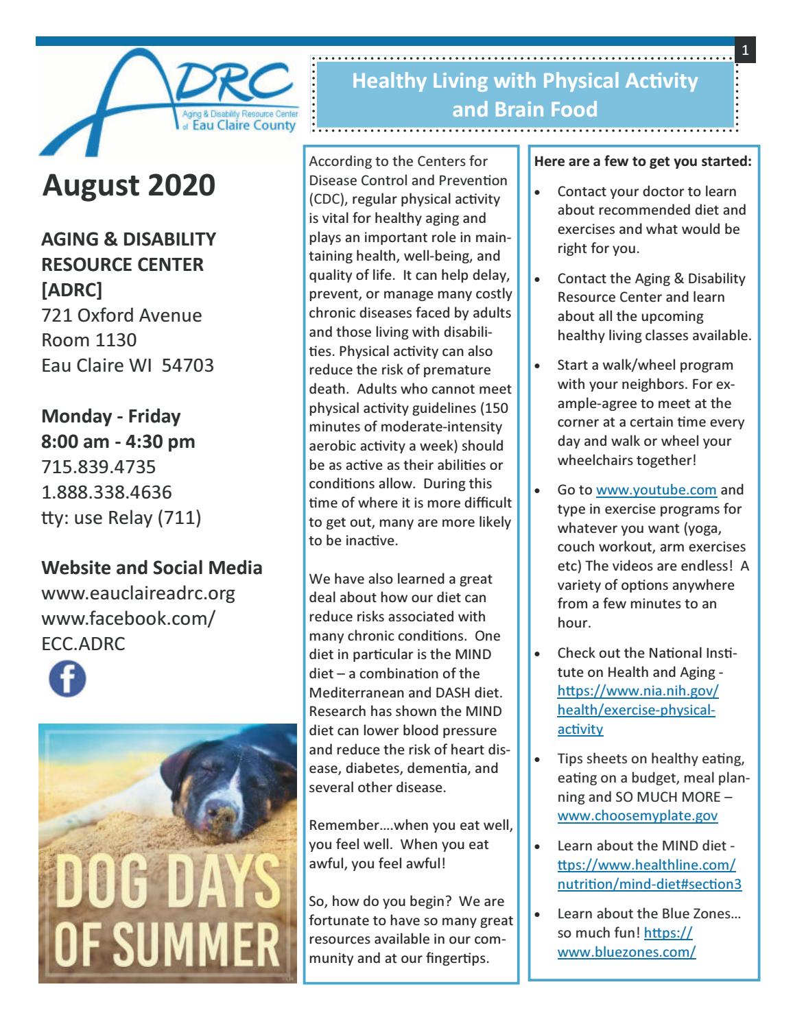 ADRC August 2020 Newsletter by ADRC Eau Claire County - Issuu