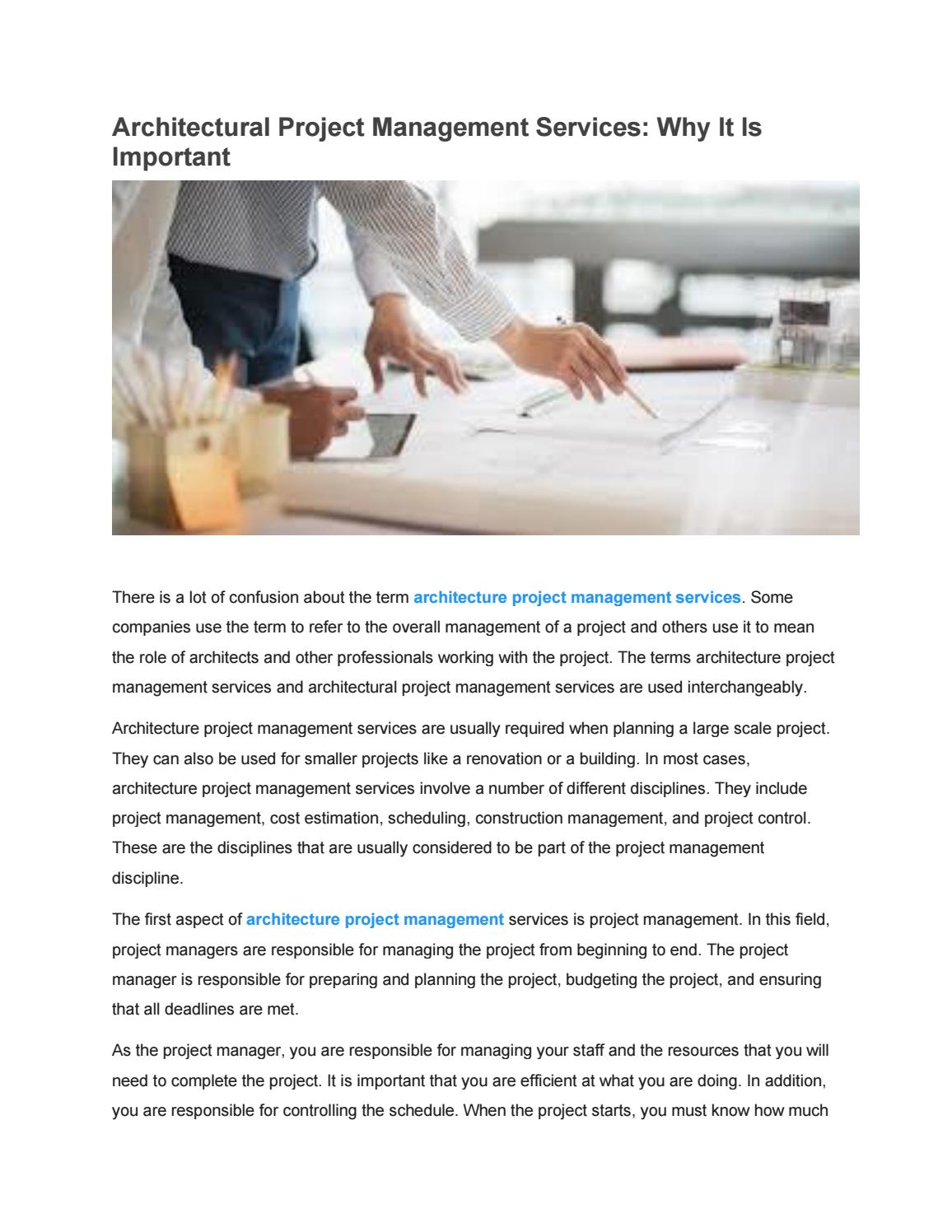 Architectural Project Management Services: Why It Is Important by ...