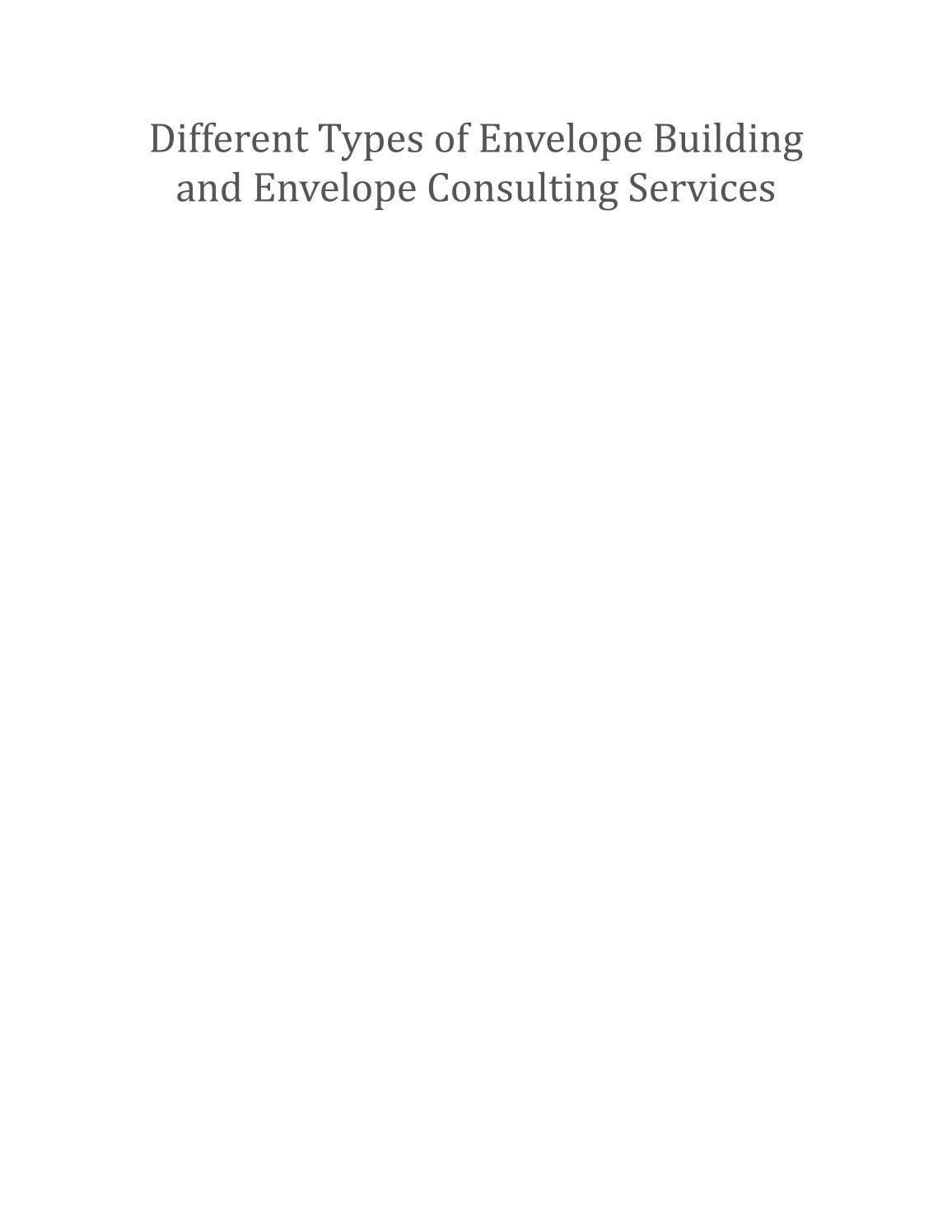 Different Types of Envelope Building and Envelope Consulting Services ...