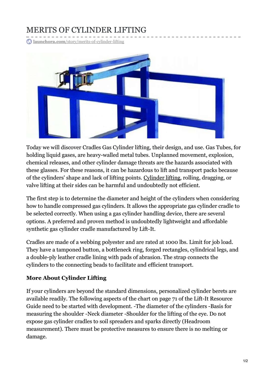 MERITS OF CYLINDER LIFTING by UK Lifting Store - Issuu