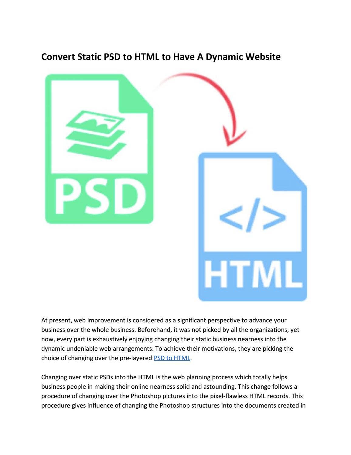 Convert Static PSD to HTML to Have A Dynamic Website | FeedsFloor by ...