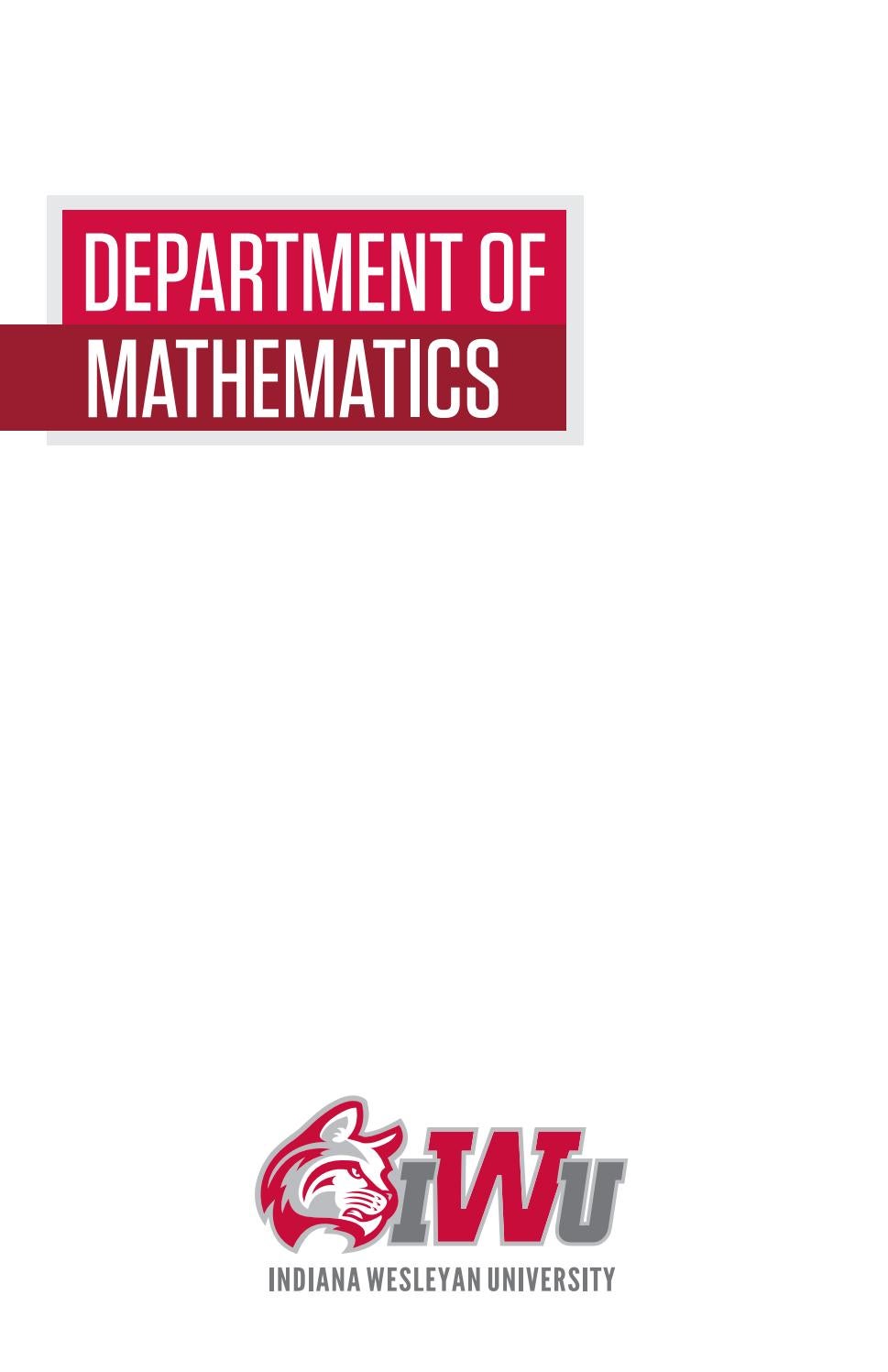 Mathematics | MCIS | Indiana Wesleyan University by indwes - Issuu