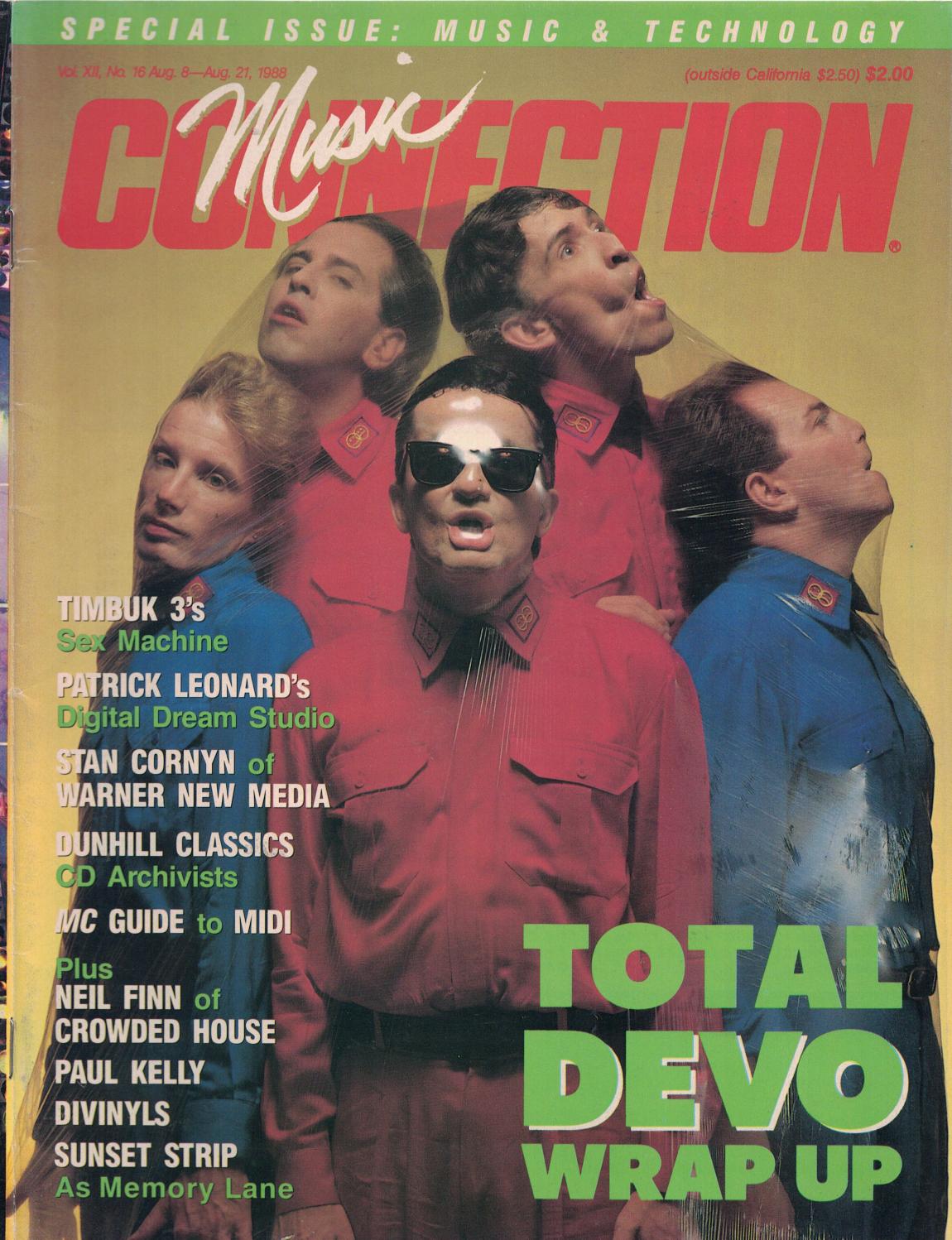 August 8, 1988 Cover Story: Total DEVO by Music Connection - Issuu