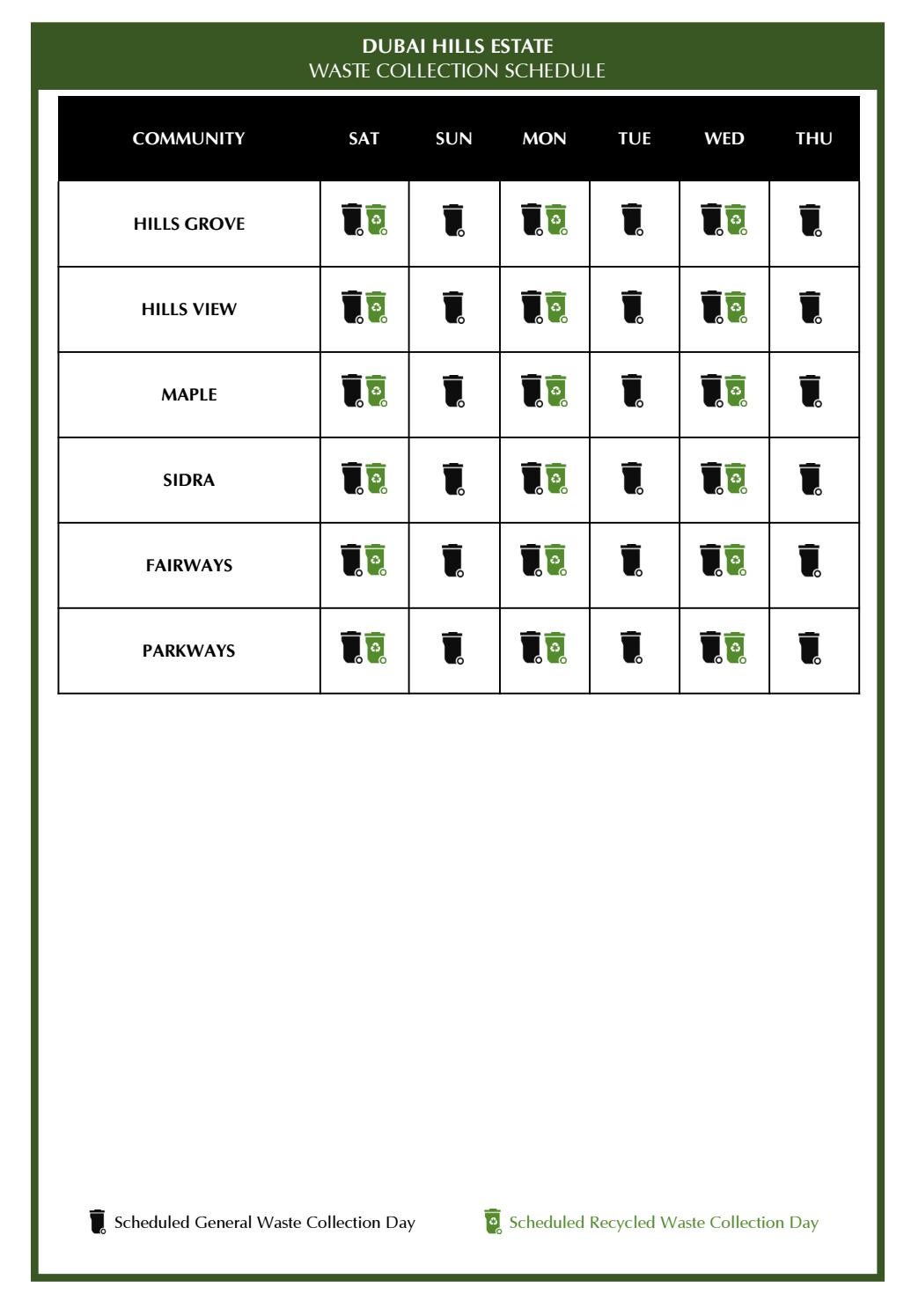 Waste Disposal Schedule DHE by Emaar Community Management - Issuu