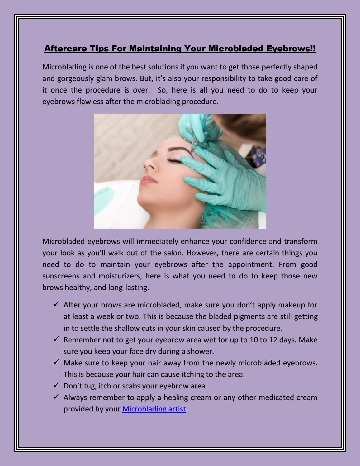 Aftercare Tips For Maintaining Your Microbladed Eyebrows by ...