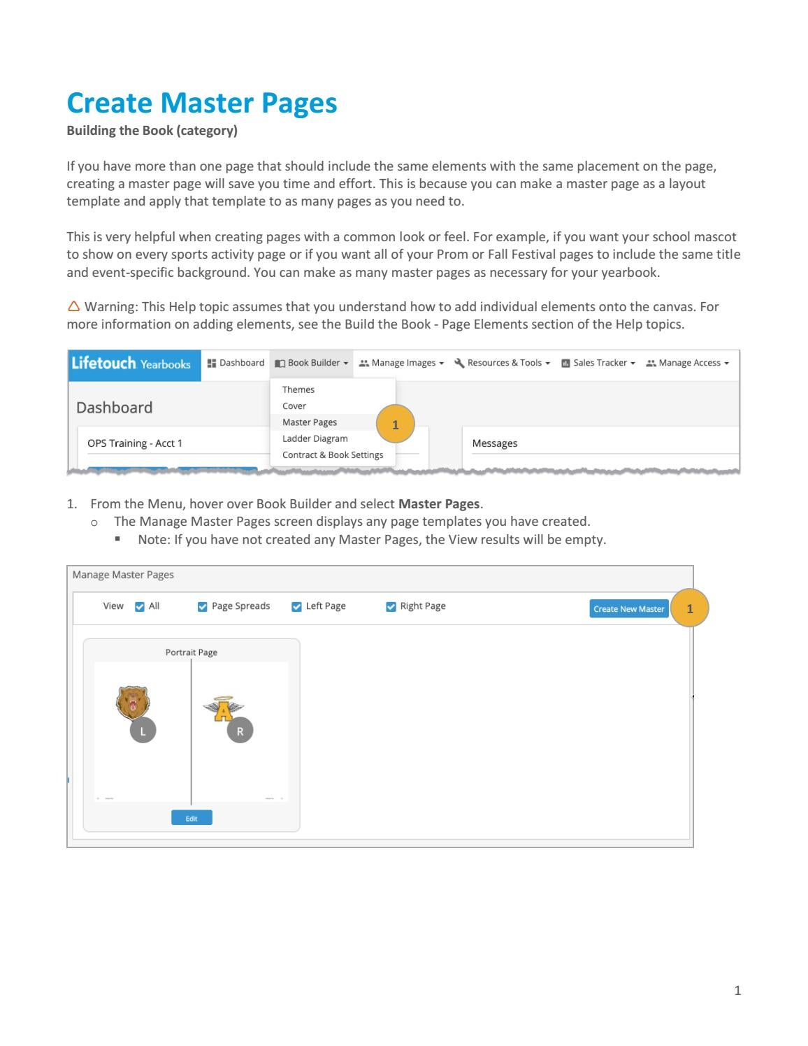 Create Master Pages Help Topic by Lifetouch - Issuu