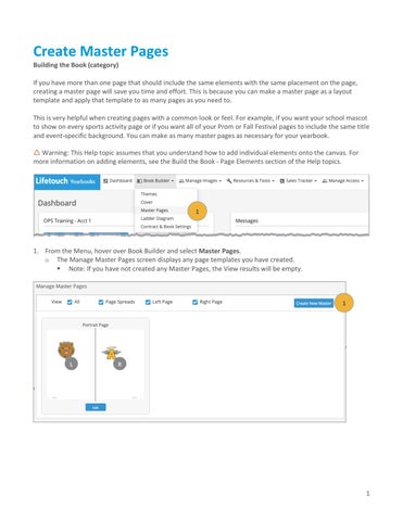 Create Master Pages Help Topic by Lifetouch - Issuu