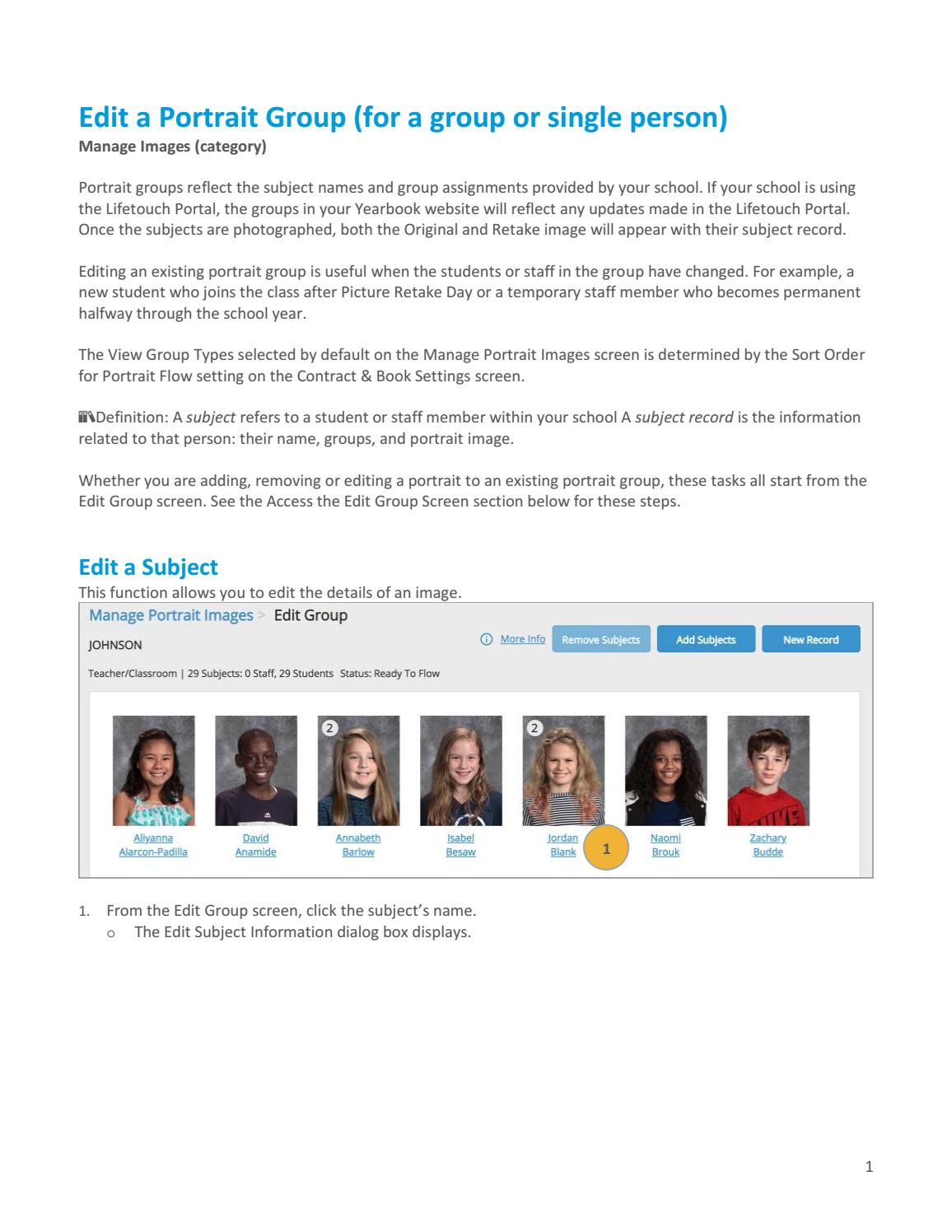 Edit a Portrait Group Help Topic by Lifetouch - Issuu