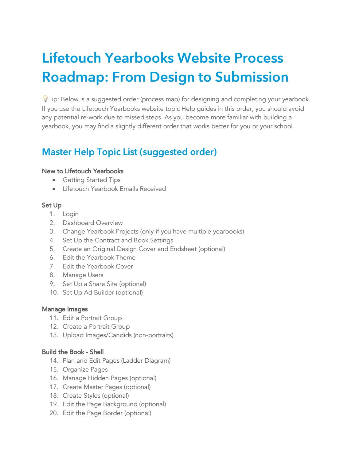 Lifetouch Yearbooks Website Process Roadmap by Lifetouch - Issuu