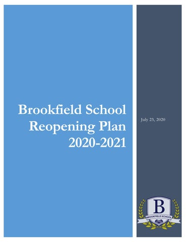 Brookfield School Reopening Plan 2020-2021 by brookfieldschool - Issuu