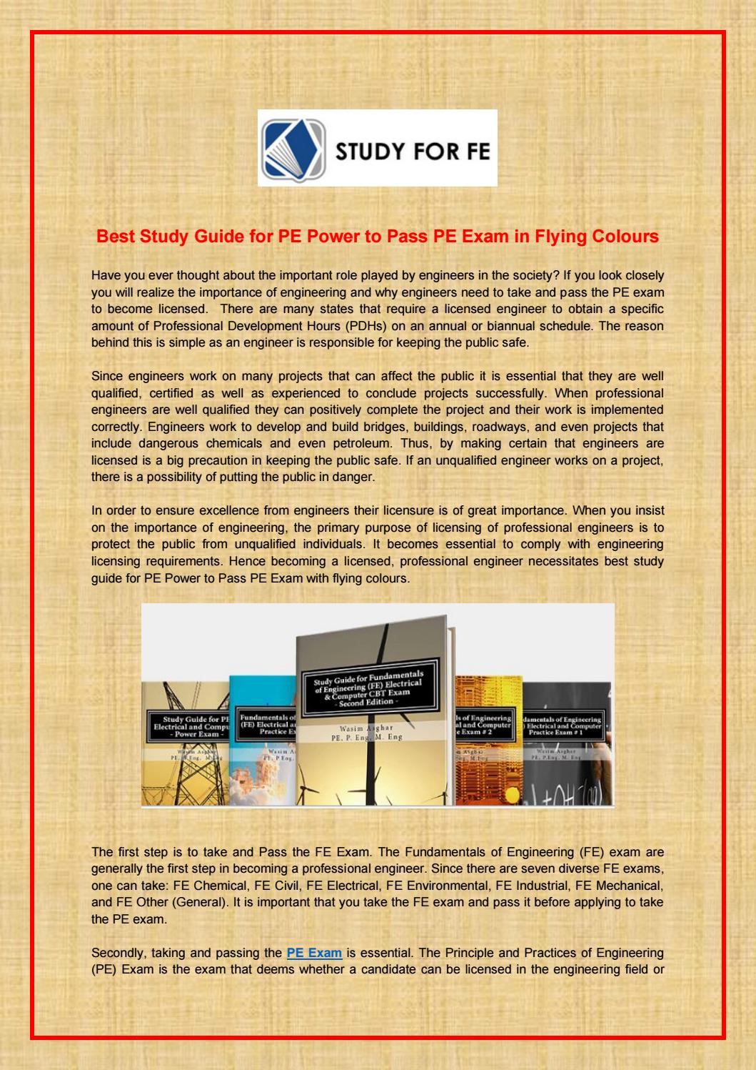 Best Study Guide for PE Power to Pass PE Exam in Flying Colours by ...