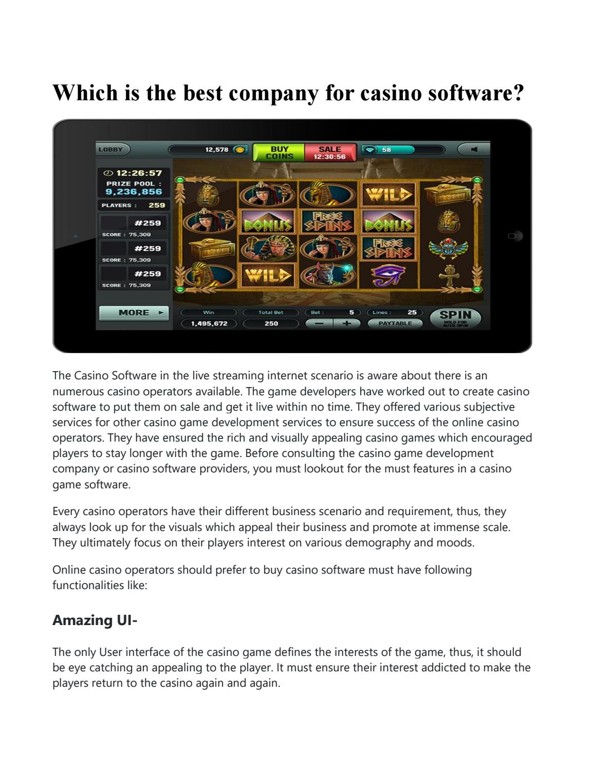 Which is the best company for casino software? by Creatiosoft Solutions - Issuu