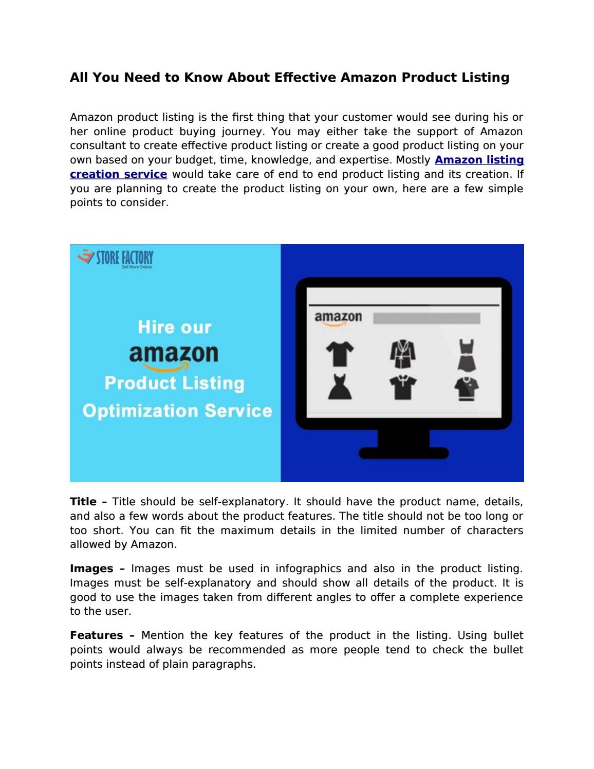 All You Need to Know About Effective Amazon Product Listing by eStore ...