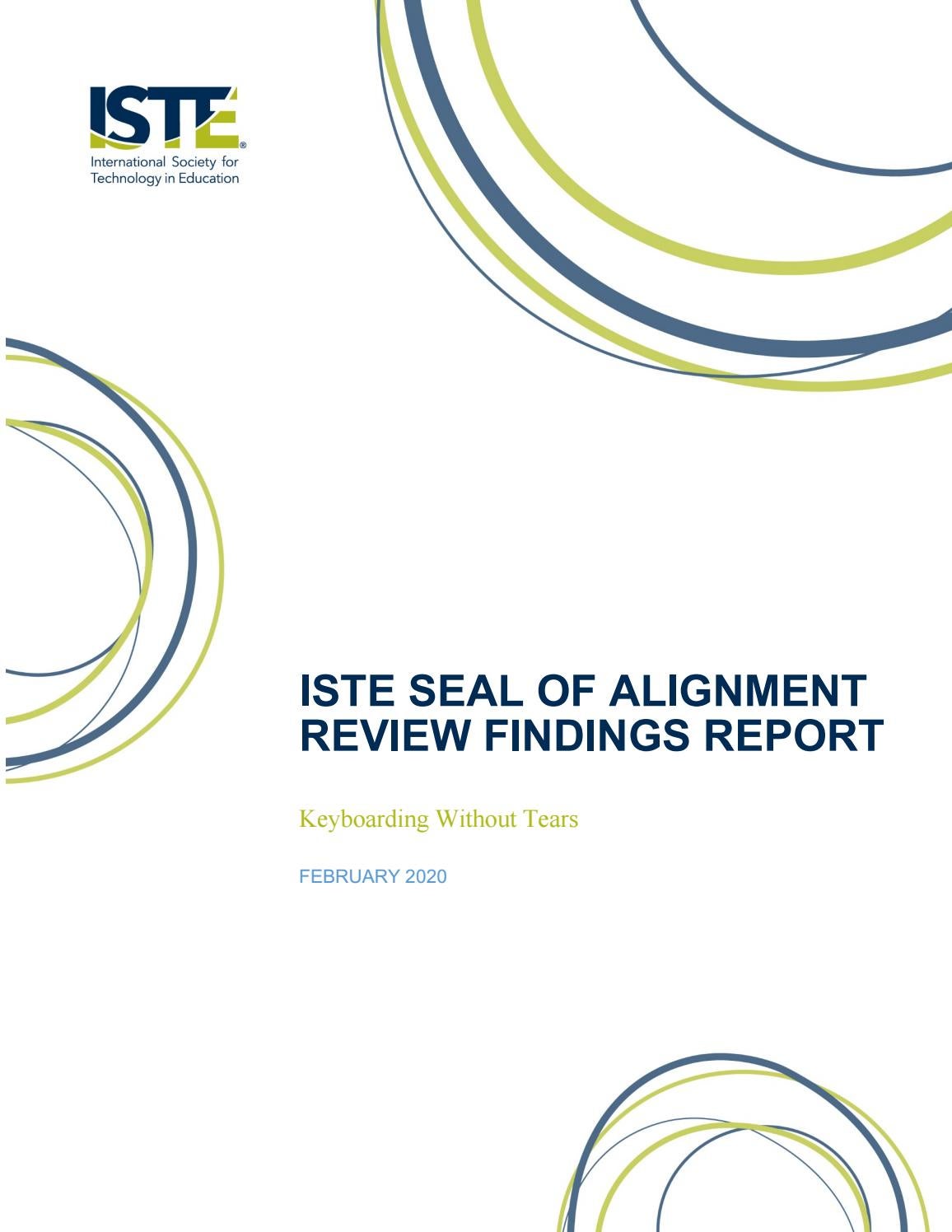 ISTE SEAL OF ALIGNMENT REVIEW FINDINGS REPORT Keyboarding Without 