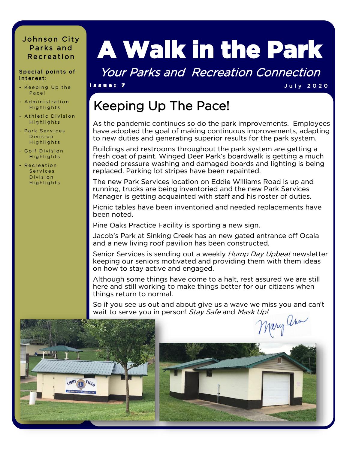 A Walk in the Park Newsletter - July 2020 by City of Johnson City - Issuu