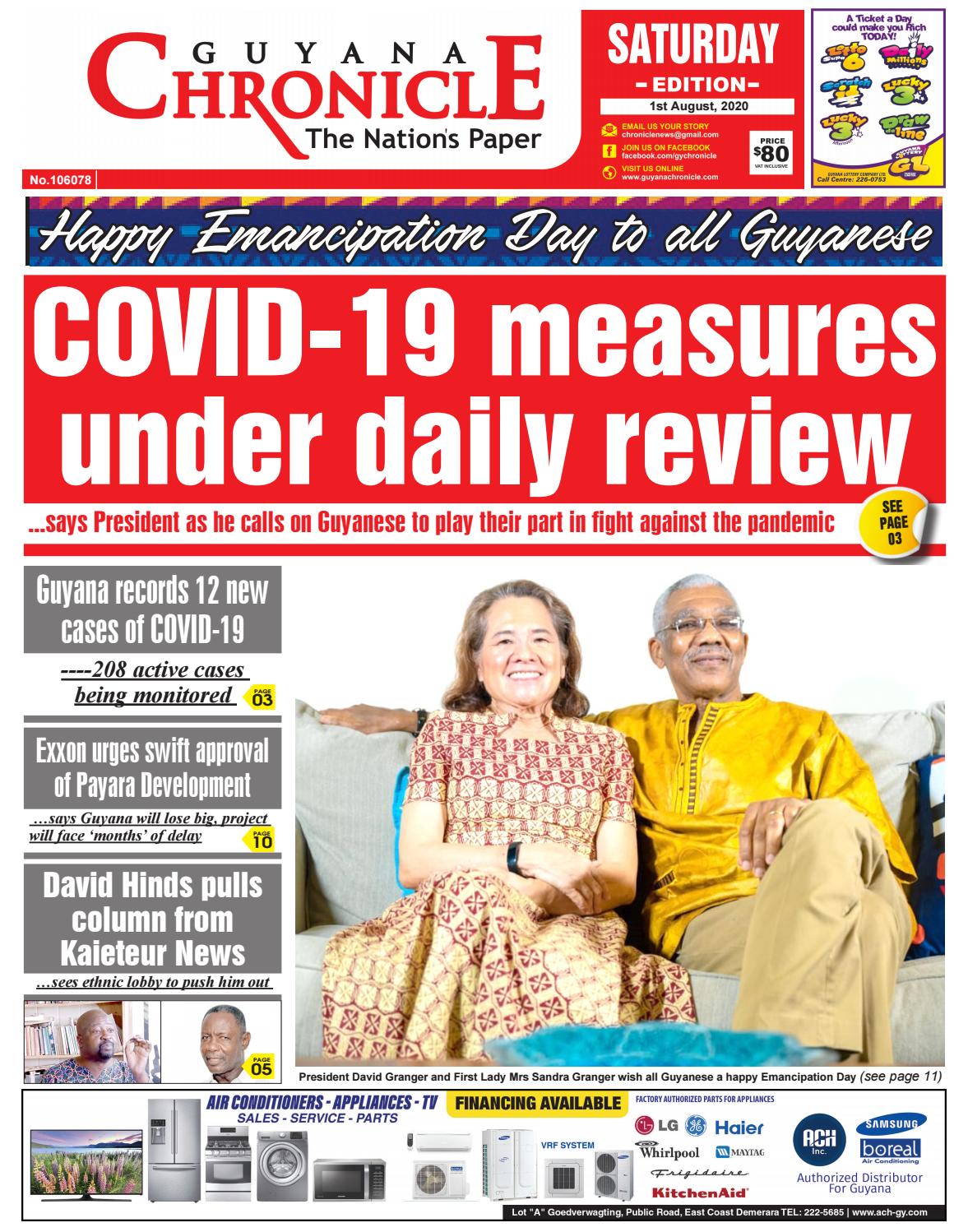 Guyana_Chronicle_Epaper_01_08_2020 by Guyana Chronicle - Issuu