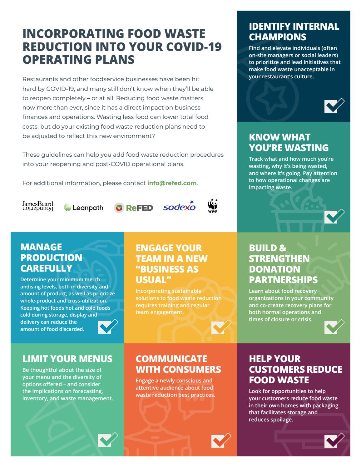 Restaurant Reopening Handout: Incorporating Food Waste Reduction Into ...